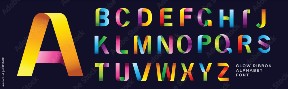 Alphabet multi-colored font, for your logo design, bright colorful ...