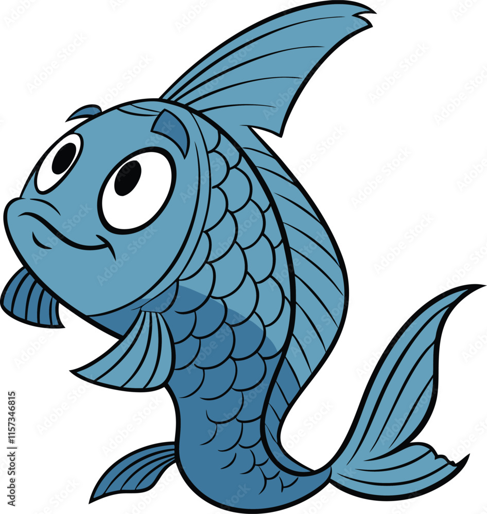 Vector drawing of Blue Phantom Pleco Stock Vector | Adobe Stock