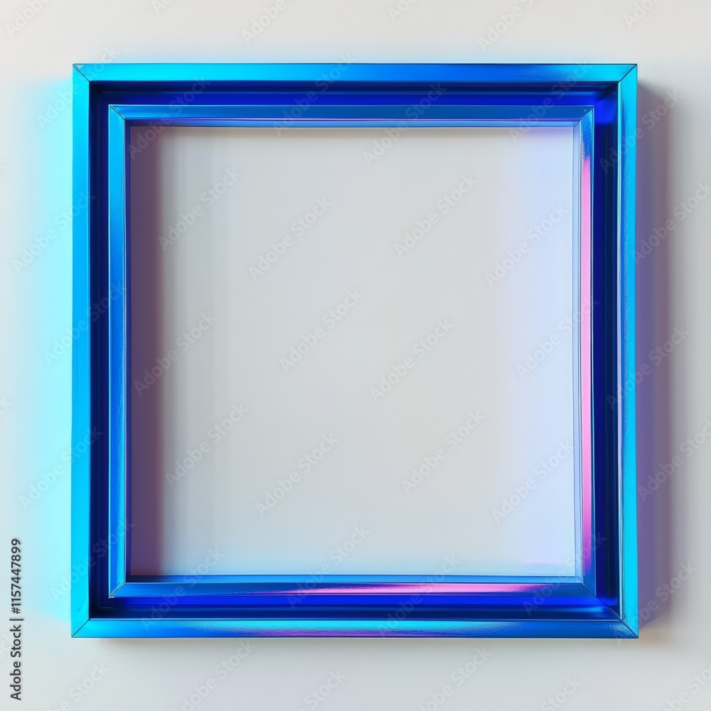 Geometric Blue Frame: A simple yet striking image of a double blue ...