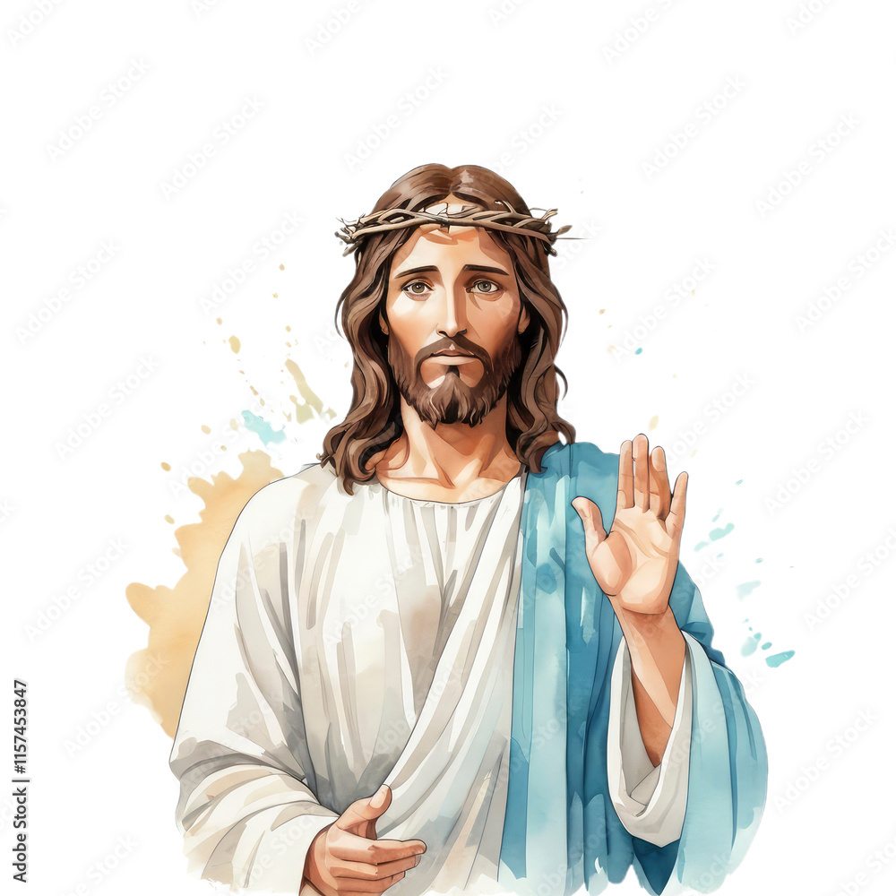 Jesus with transparent background PNG and JPEG image Stock Photo ...