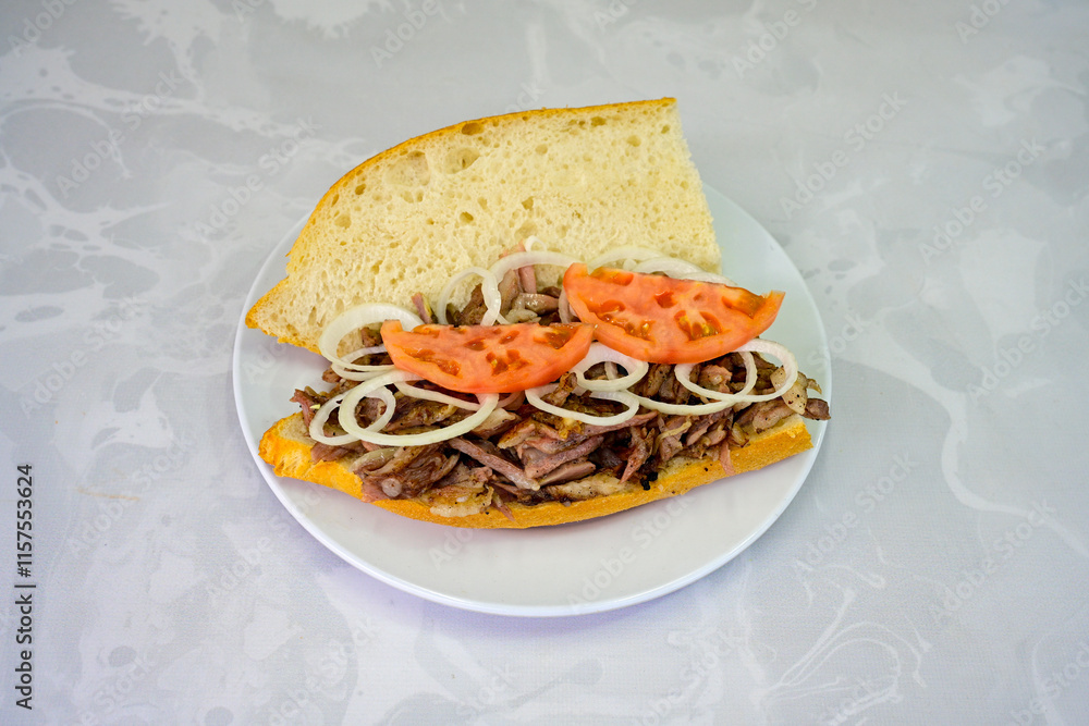 Meat Chicken Doner, between bread (Turkish Name : ekmek arasi et doner ...