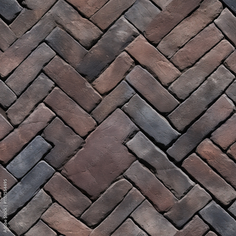 Seamless texture of brick pavement tiles. Stock Photo | Adobe Stock