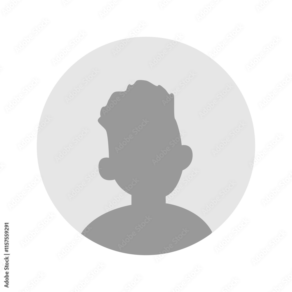 Vector flat illustration in grayscale. Icons of man and woman. Avatar ...