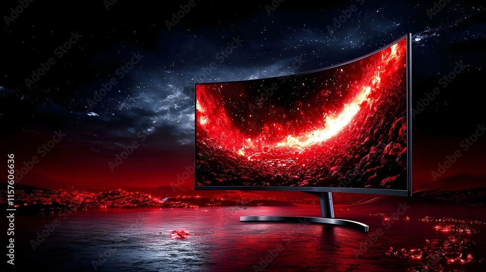 Curved Ultra-Wide Gaming Monitor, immersive display, sleek design ...