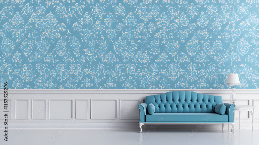 Ilustración de Stock Wallpaper presentation mock up. Furniture and ...