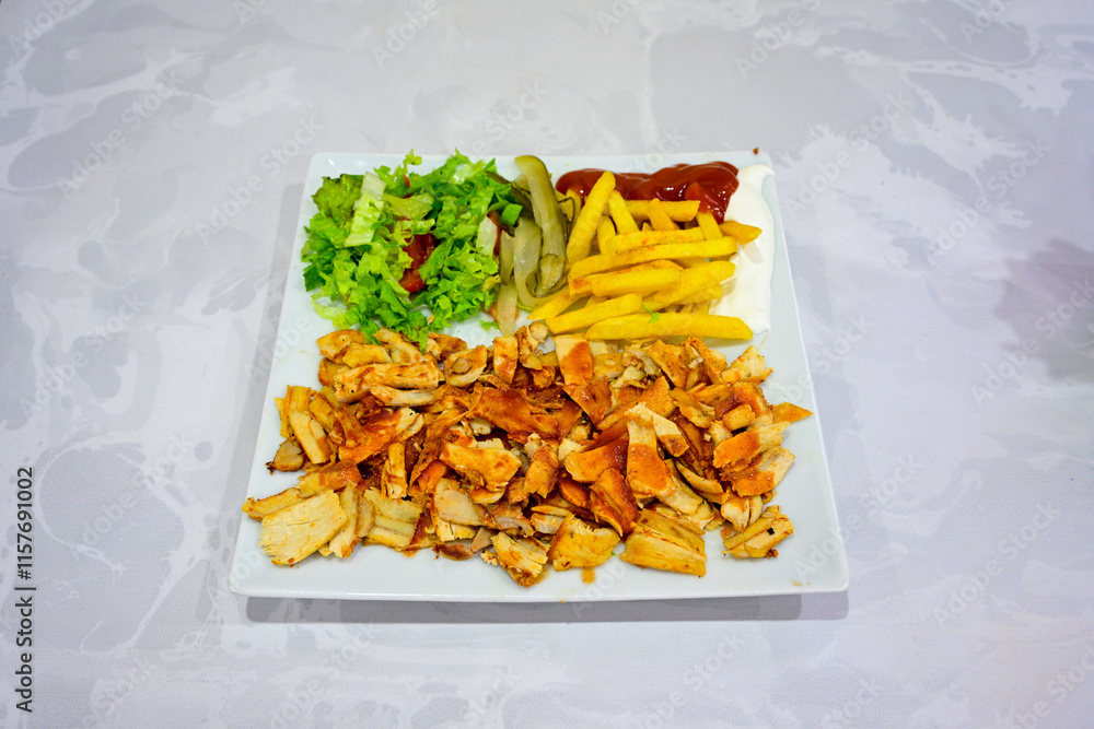 Meat Chicken Doner, between bread (Turkish Name : ekmek arasi et doner ...