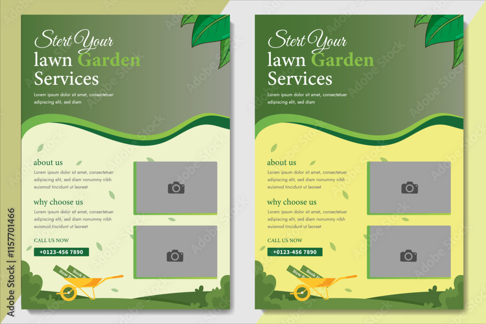 Lawn Mower Garden or Landscaping Service Flyer Template. Business Flyer ...