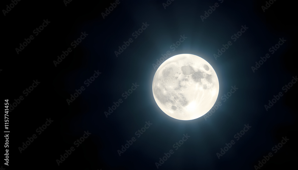 Full moon in PNG isolated on transparent background, hand-drawn digital ...