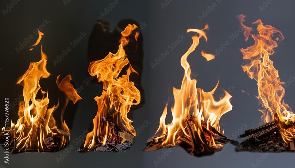 Realistic Fire Flames Transparent Background Captivating Burning Red ...