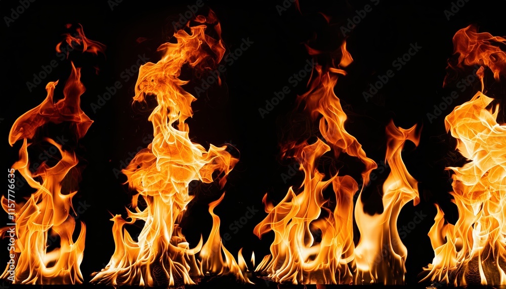 Realistic Fire Flames Collection Stunning Transparent Background Image ...