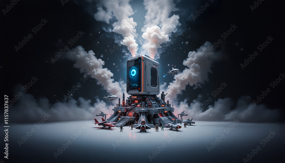 Gaming computer, gaming pc, pc, rgb, rockets, planes, space, base, air ...