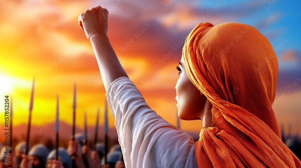 Deborah Rises as a Leader Among the Israelites Under a Vibrant Sunset ...