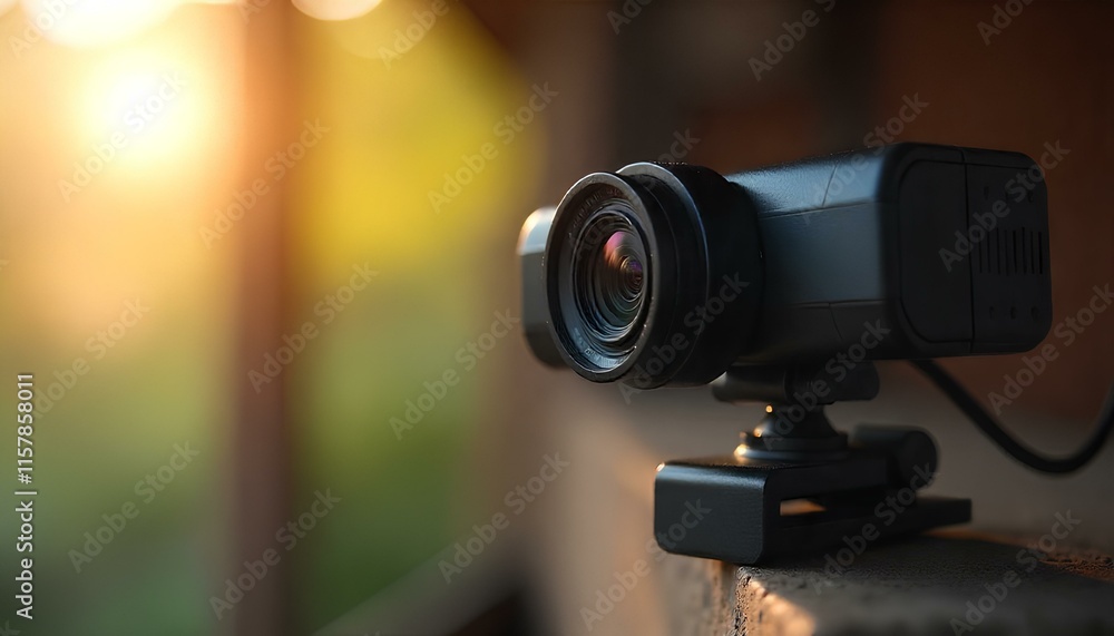 High-resolution image of a webcam with clip, privacy shutter, for ...