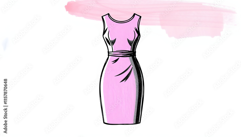 Bodycon dress png mockup, transparent design, crayon drawing. isolated ...