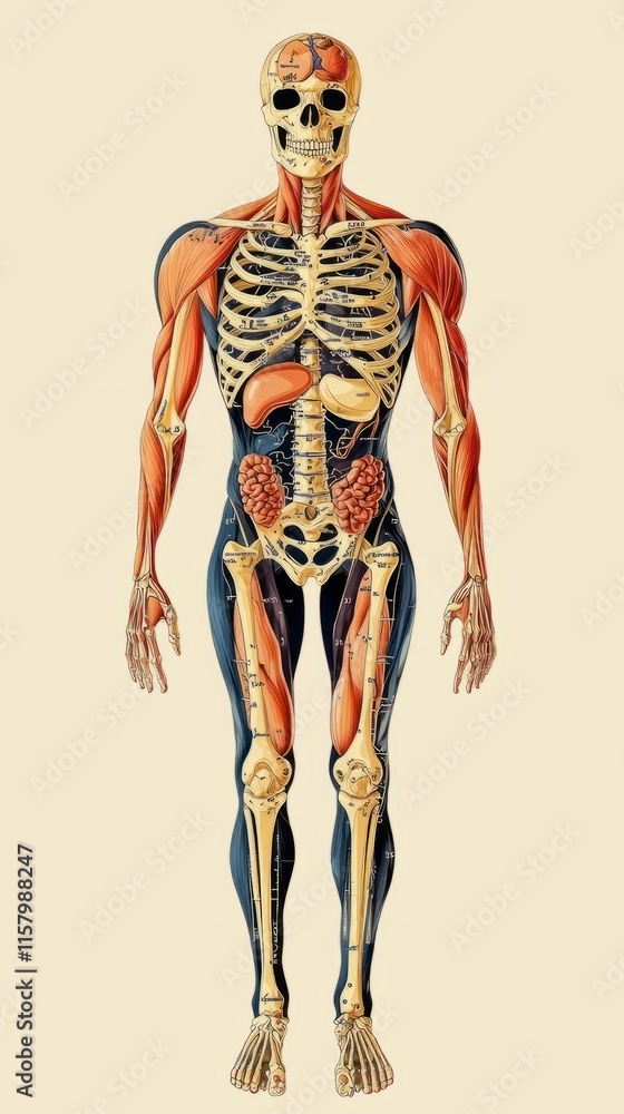 Vintage Anatomy Chart: A Detailed Illustration of the Human ...
