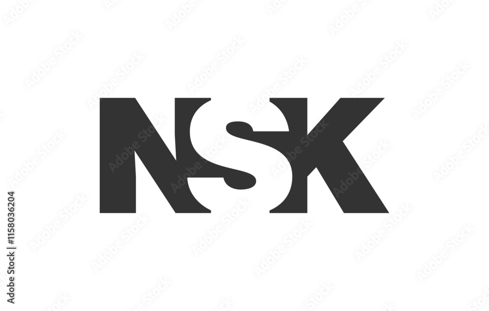 NSK logo design. Initial letter N S K bold font style for tech startups ...