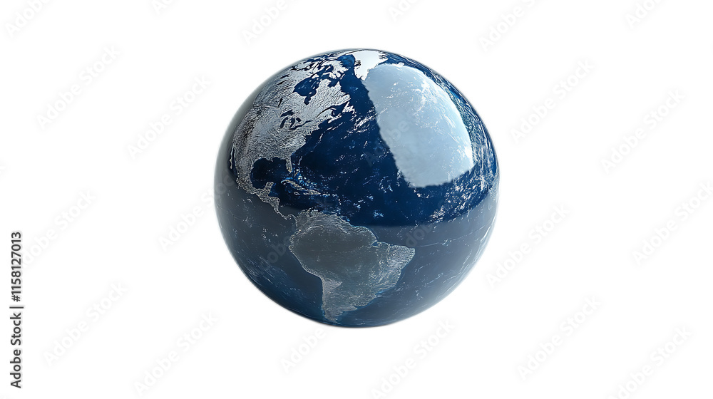 Global Perspective: A detailed, stylized image of planet Earth ...