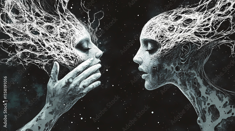 Quantum entanglement concept in a magazine photography style, using ...