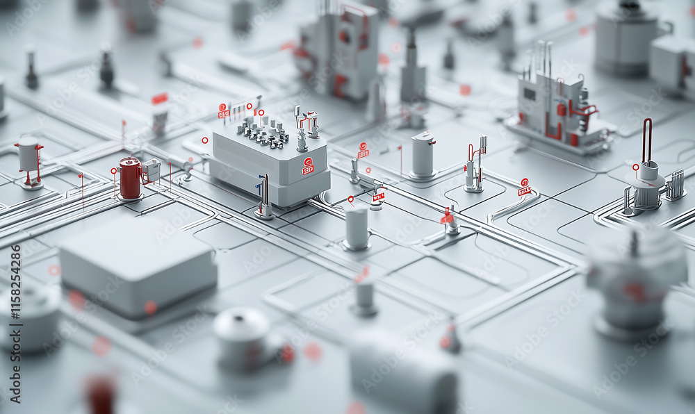 Engineering innovations in industrial design urban environment 3d model visualization digital ...