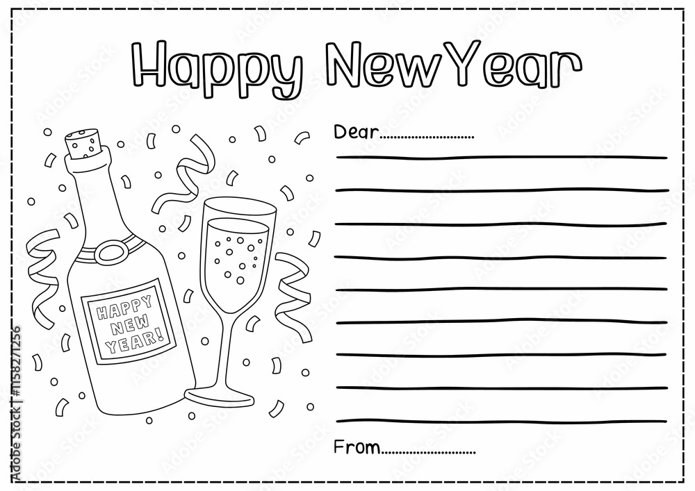 Create special moments for kids with printable New Year cards featuring ...