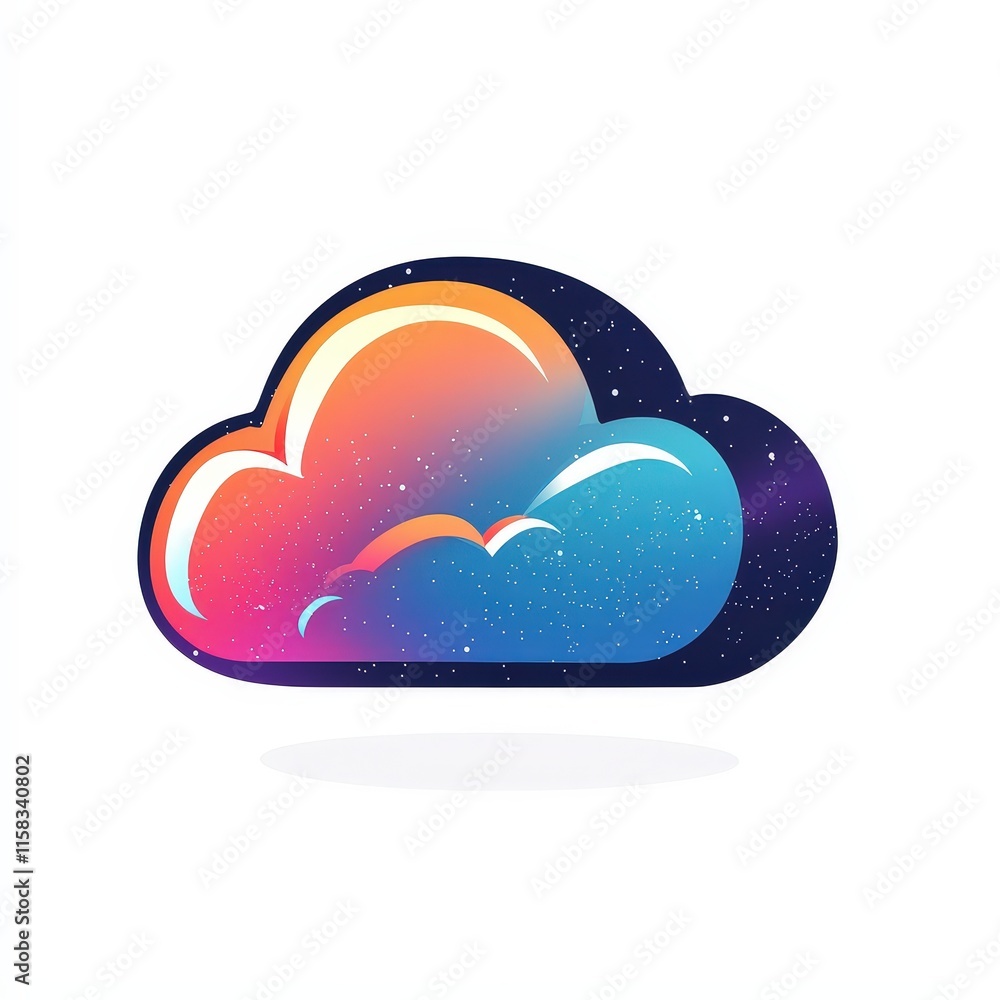 Design of cloud computing concept icon logo illustration isolated on ...