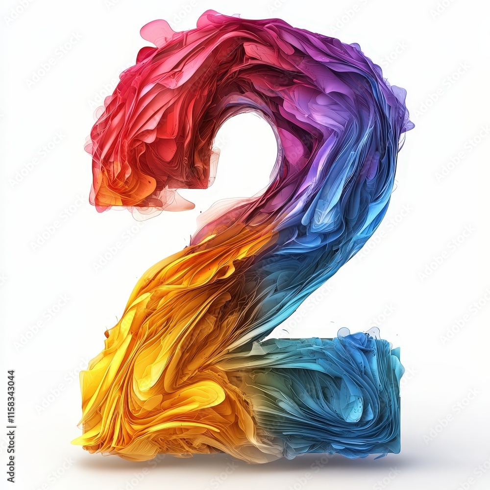 number 2 with abstract motion lines icon logo illustration isolated on ...