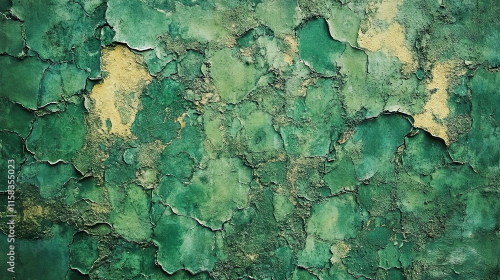 Vintage green textured wall background with weathered, aged surface for ...