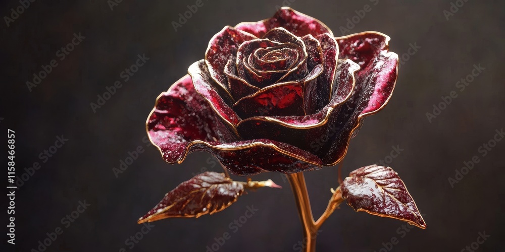 Rose thrones proudly on the stem of rose, showcasing its exquisite ...