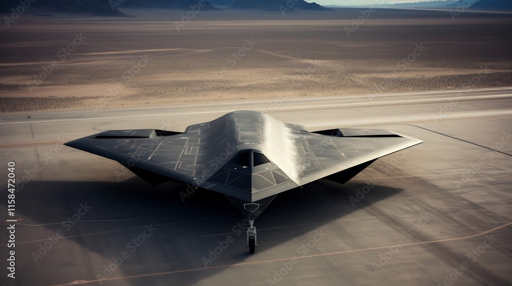 A highly advanced futuristic stealth aircraft is being rigorously ...