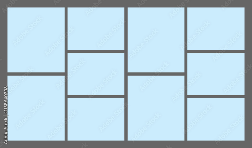 Dimensions 16x9 trendy bento grid layout style brick Ui UX templates ...