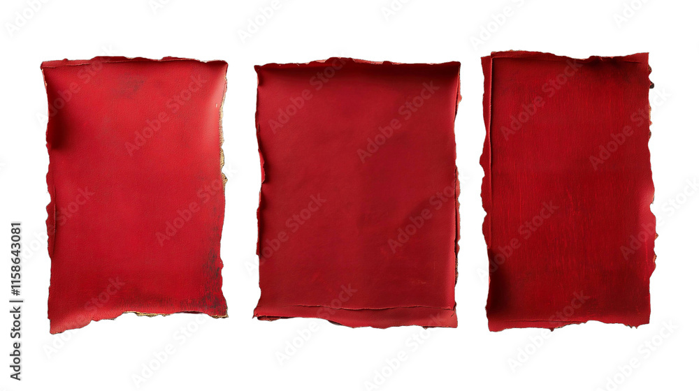 Old paper background. Red paper texture. Red torn papers isolated on ...