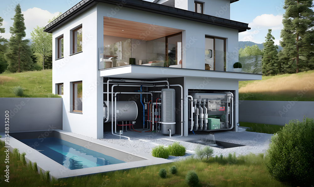 A sustainable house with its own ground-water heat pump system for ...