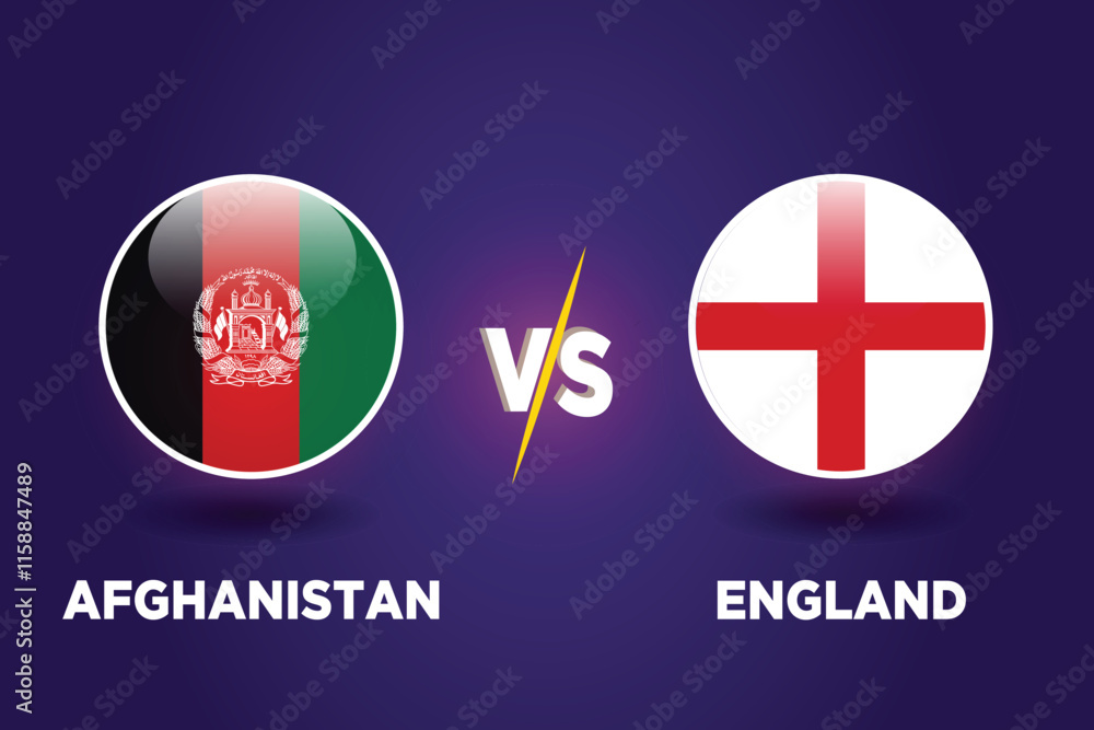 Afghanistan vs England , cricket match concept. with rival flags of ...