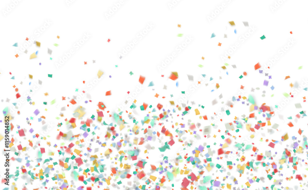 Colorful confetti falling on transparent background. Luxury confetti ...