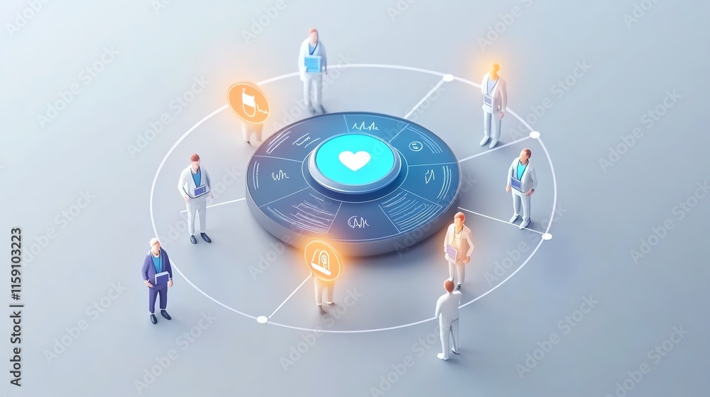 Health warning, advanced monitoring dashboard with health data charts ...