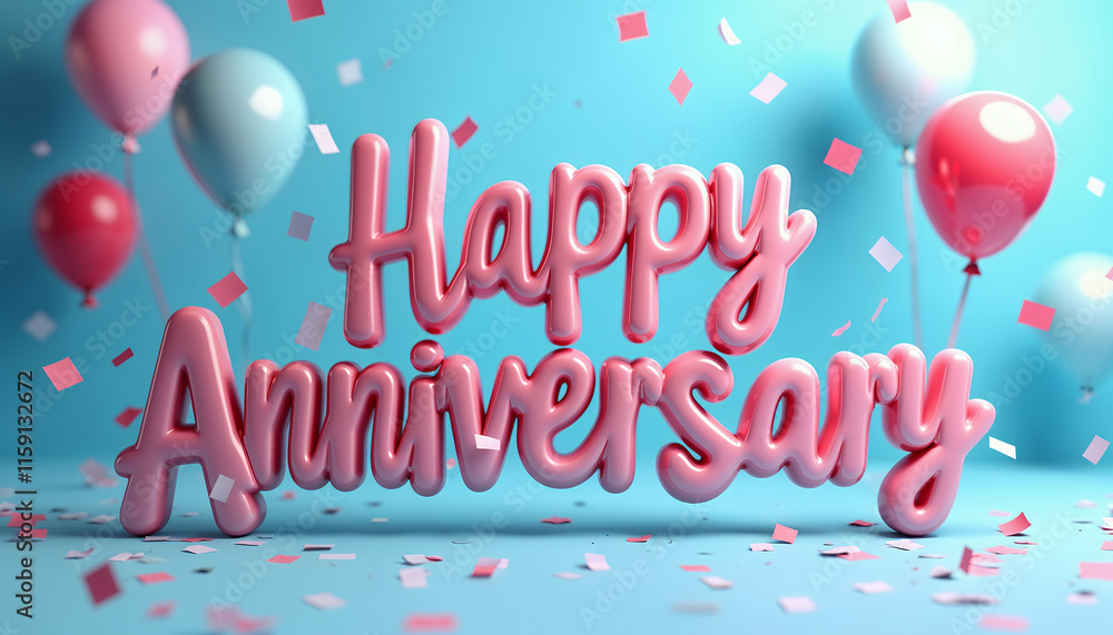 Celebrating Milestones: A Happy Anniversary Message with Balloons and ...