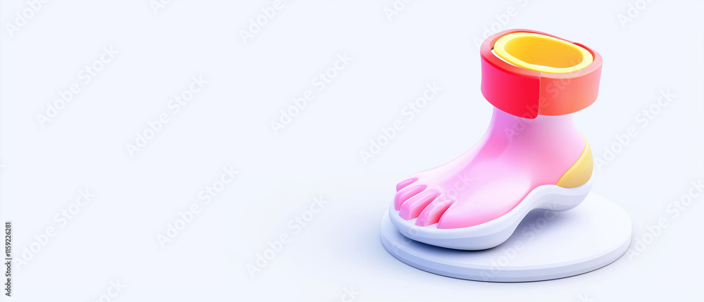 Cartoon Pink Sock Foot. Stock Illustration | Adobe Stock
