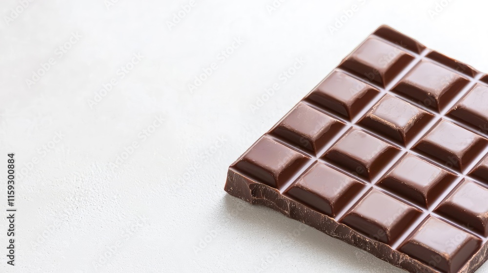 Minimal chocolates concept. Close-up of a chocolate bar with detailed ...