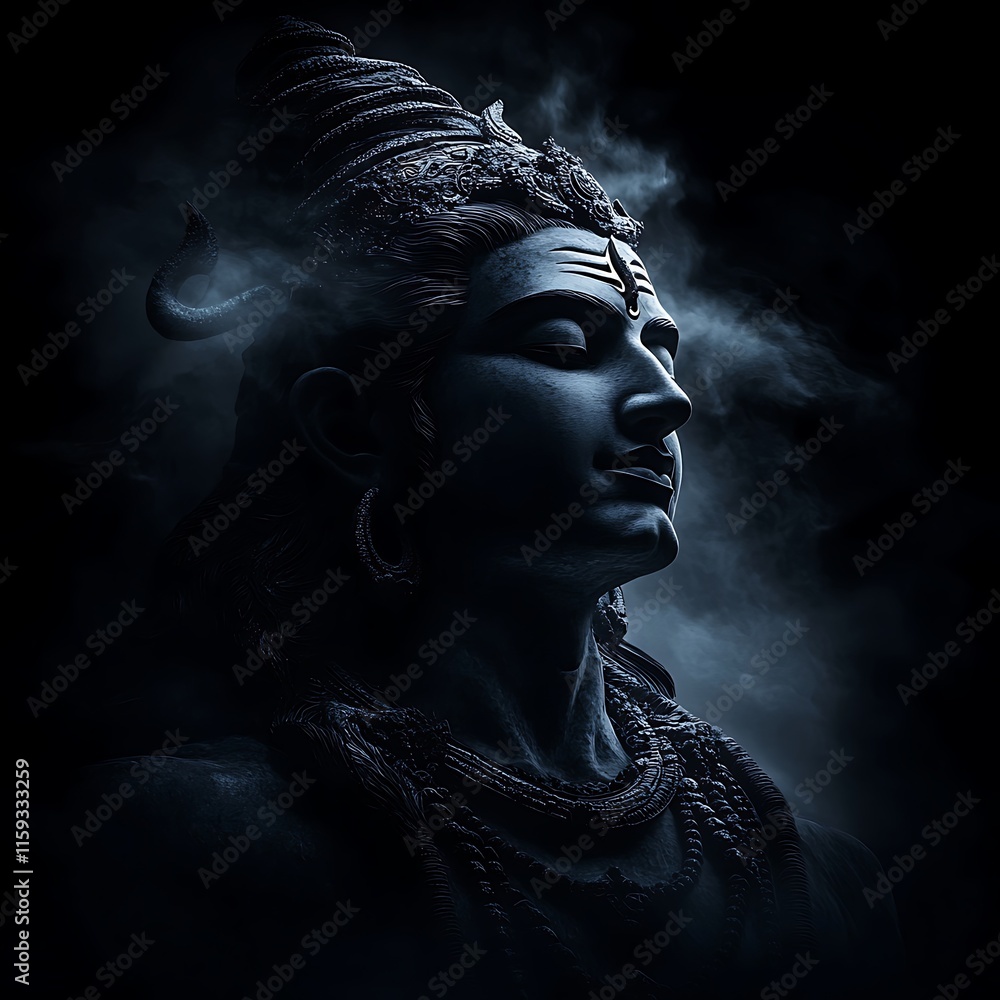 Shiva statue against a black background, Lord Shiva wallpaper, maha ...