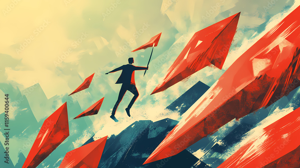 Graficos con simbolos de flechas hacia arriba en crecimiento exito ...