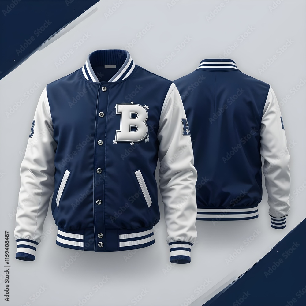 Varsity jacket mock up with professional details and high resolution ...