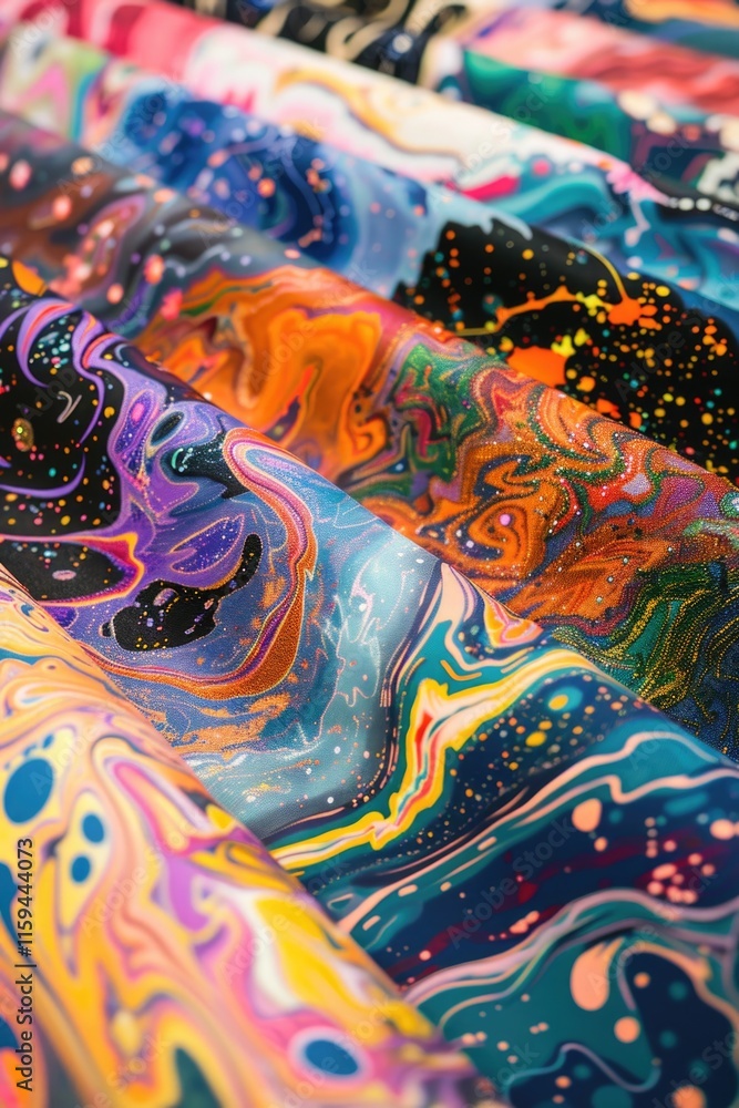 Vivid and vibrant psychedelic fabric swatches with a wide range of ...