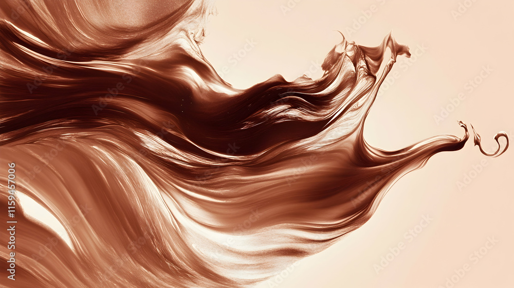 Dynamic Mocha mousse color 2025 background with fluid ink effects ...