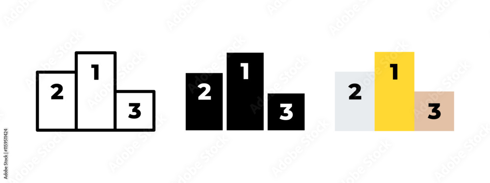 Competition pedestal icon. Championship placement vector illustration ...