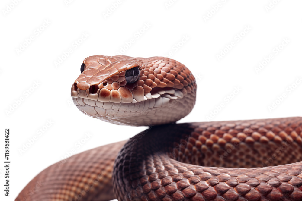 Realistic snake on a transparent background, showcasing intricate ...