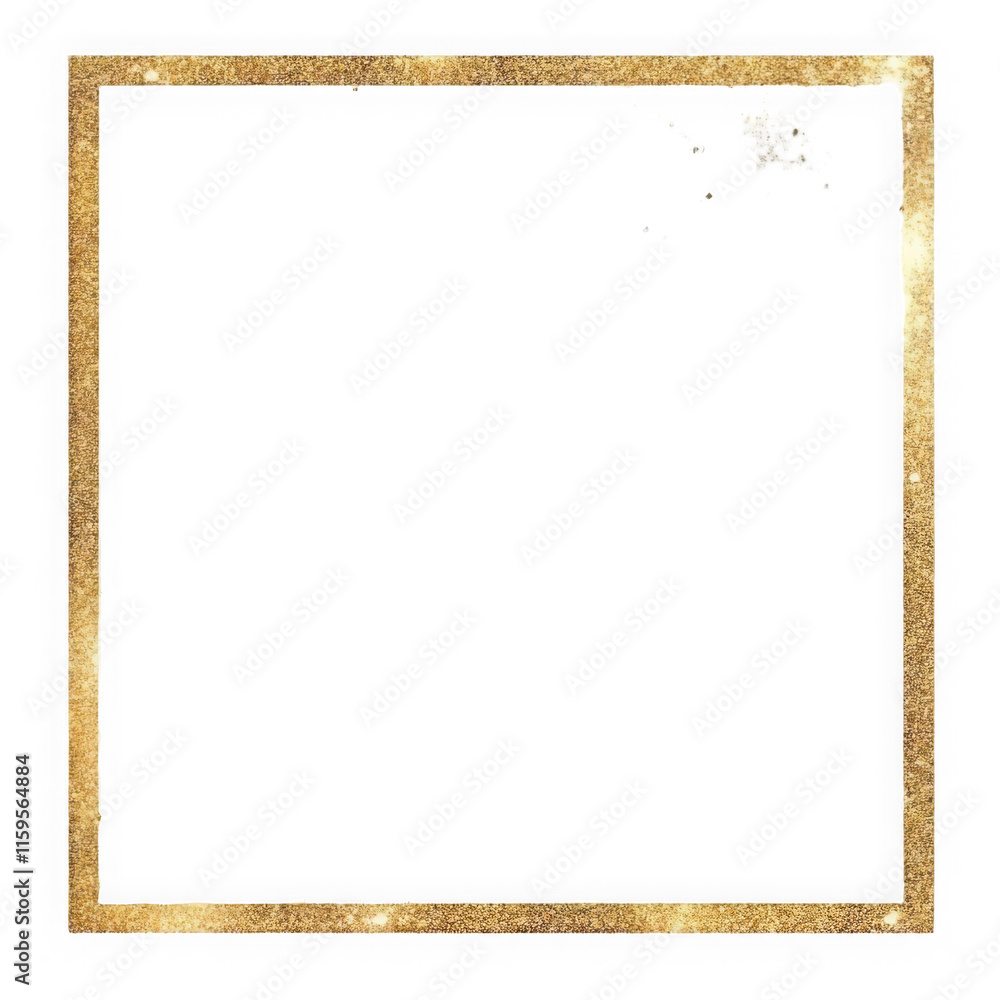 square gold glitter frame isolated on transparent background ...