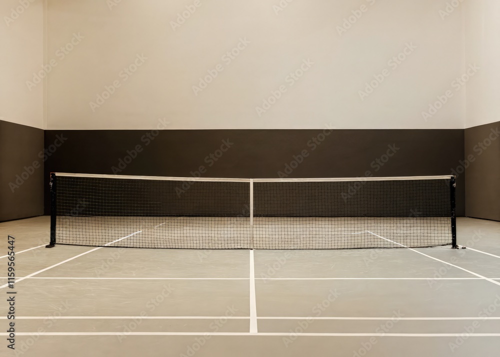 Badminton Court Layout Featuring Standard Scale and Minimalistic Design ...
