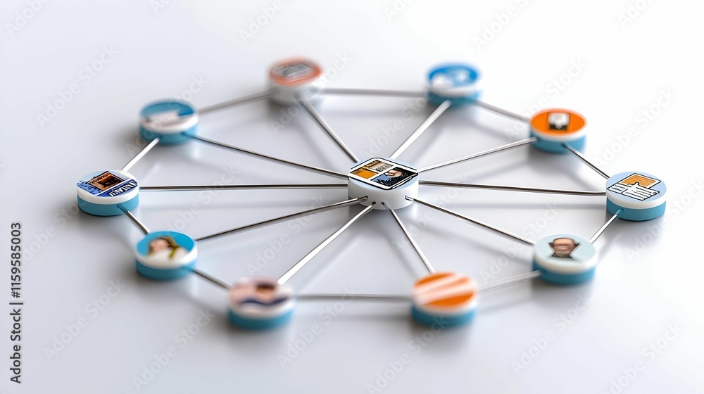 Web of Interconnected Nodes Representing Fake News, A complex visual of ...