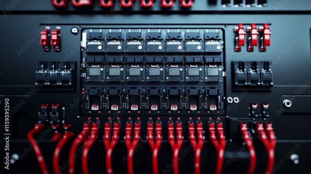 Voltage switchboard with circuit breakers on the panel board Includes ...