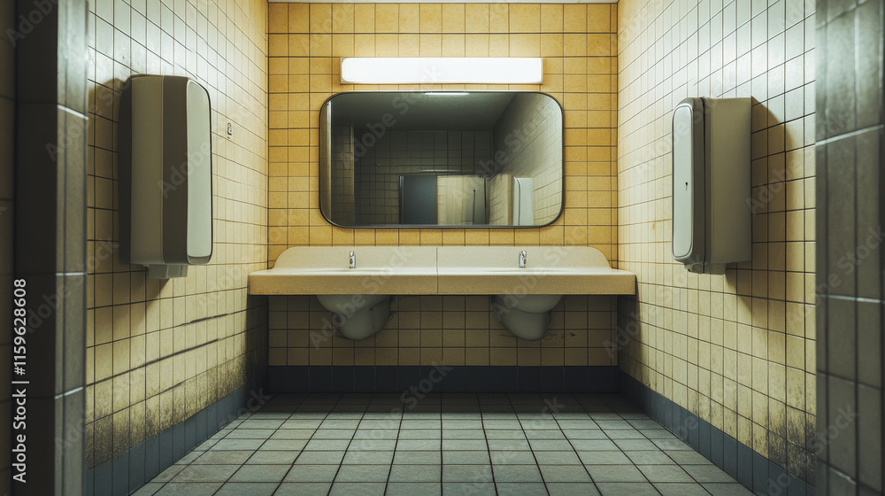 Public toilet, restroom in school, mall or office. Empty washroom ...